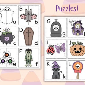 26 Halloween Alphabet Matching Game | Uppercase Lowercase Letter ...