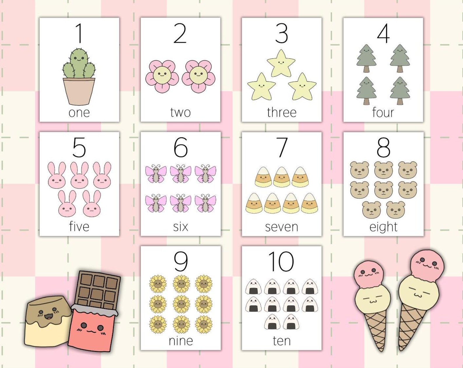 1-20 Simple Numbers Flashcards | Preschool Homeschool Math | Learn ...