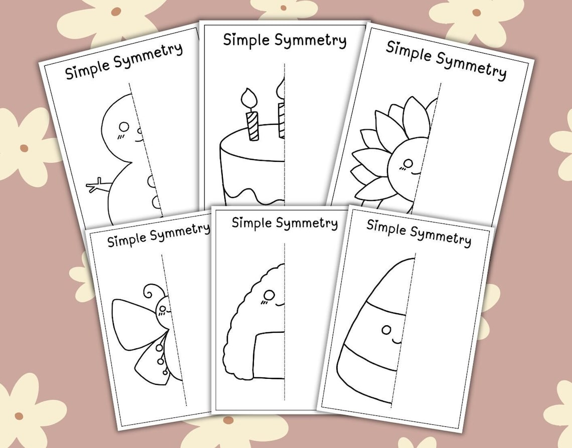 50 Symmetry Drawing Worksheets | Preschool Homeschool Fine Motor Skills ...
