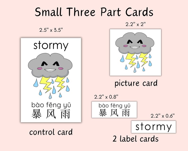 Mandarin Simplified Chinese and English Weather Flash Cards | Bilingual ...