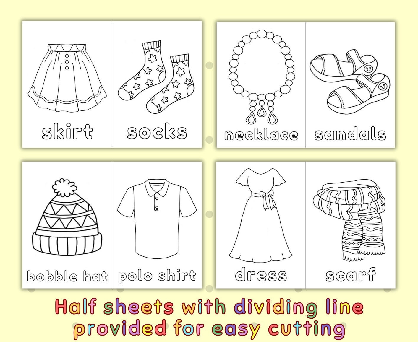 50 Clothes and Accessories Coloring Pages | Preschool Coloring Pages ...