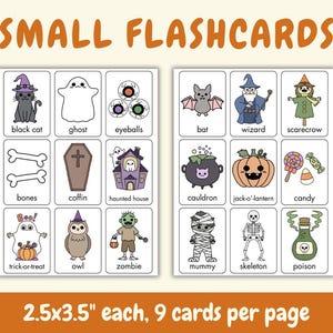 32 Halloween Vocabulary Flashcards | Preschool Homeschool Printables ...