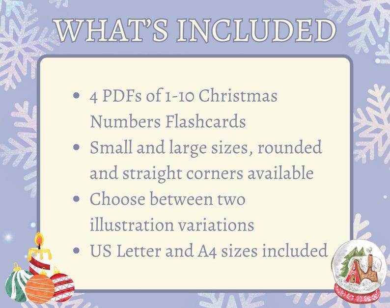 1-10 Christmas Numbers Flashcards | Count to 10 | Preschool Homeschool ...