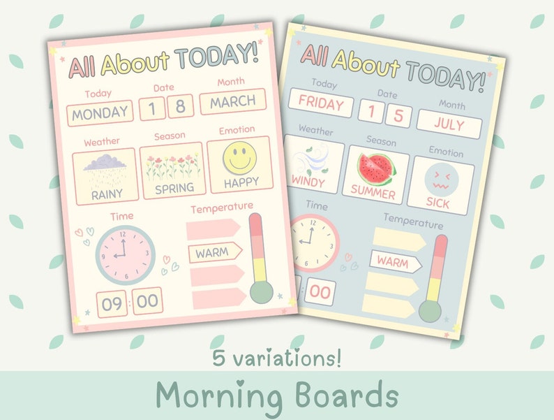 Morning Board | Circle Time | Today Chart | Preschool Homeschool ...