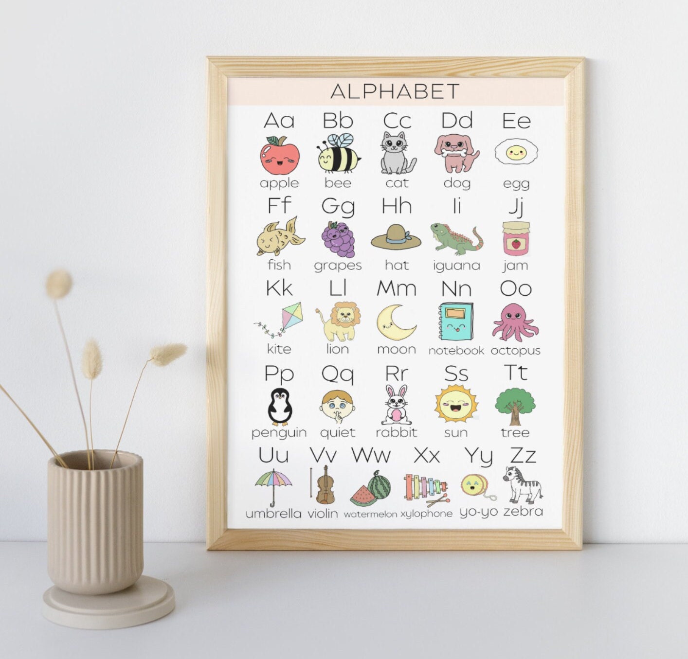 Alphabet Poster Educational Posters ABC Poster Rainbow Alphabet Animal ...