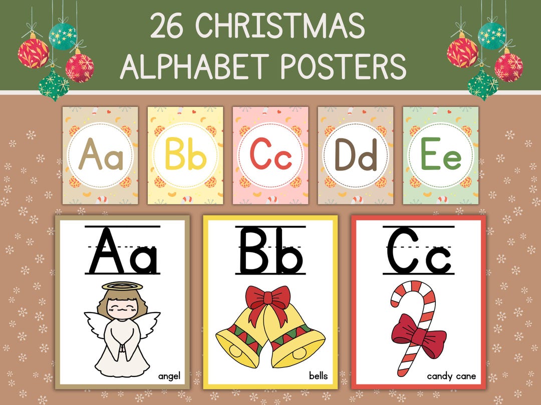 26 Christmas Alphabet Posters | ABC Classroom Posters | Homeschool ...