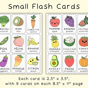 45 French and English Bilingual Fruits and Vegetables Flash Cards ...