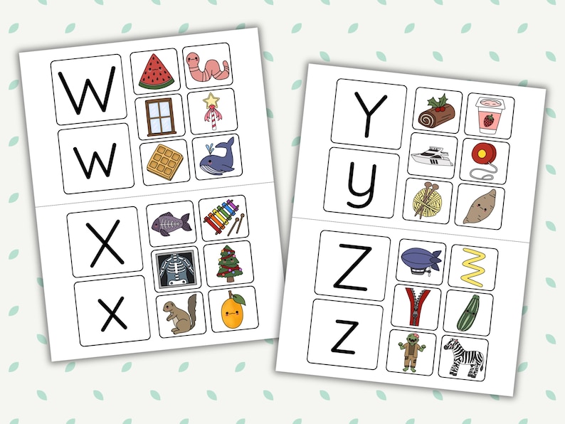 A-Z Beginning Sound Letter Matching Activity | ABC Mats | Phonics ...