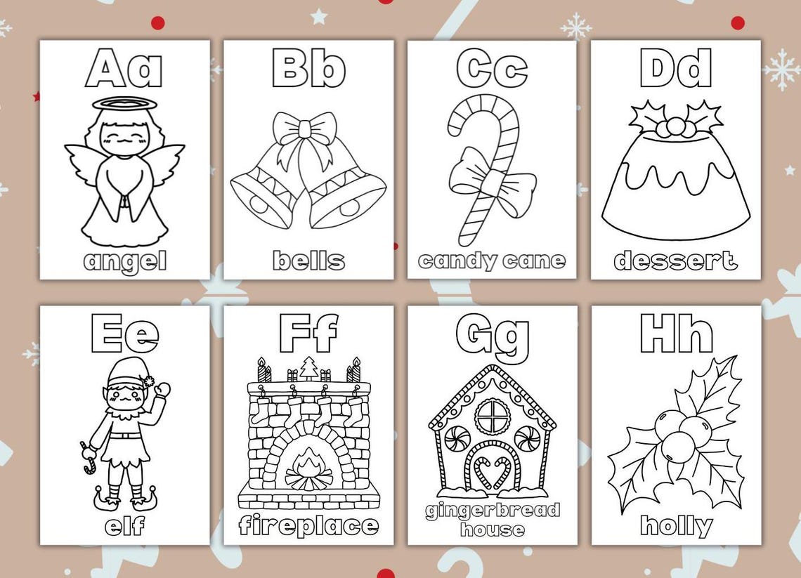 26 Christmas Alphabet Coloring Pages | Preschool Coloring Sheets | Xmas ...