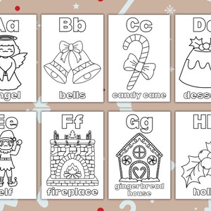 26 Christmas Alphabet Coloring Pages | Preschool Coloring Sheets | Xmas ...