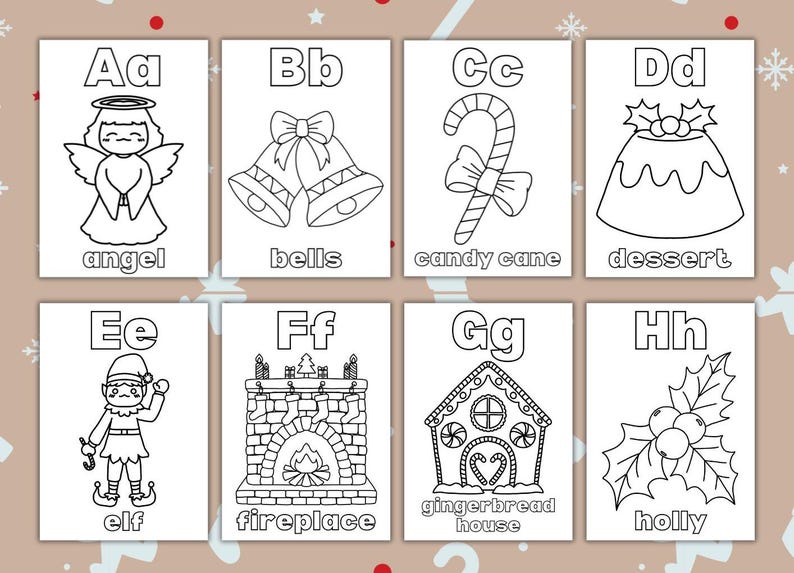 26 Christmas Alphabet Coloring Pages | Preschool Coloring Sheets | Xmas ...