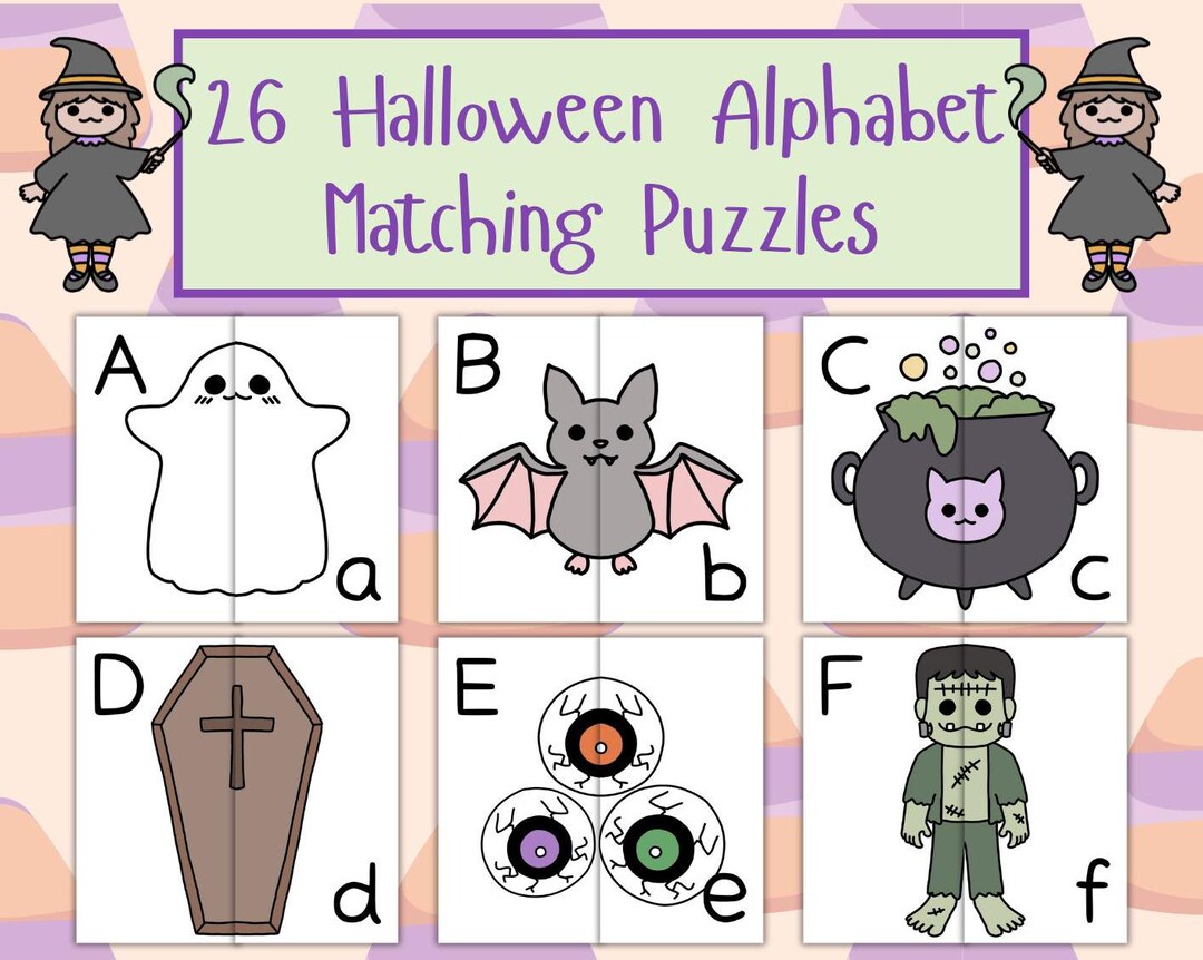 26 Halloween Alphabet Matching Game | Uppercase Lowercase Letter ...