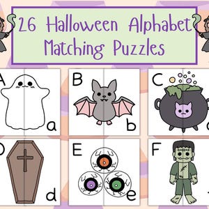 26 Halloween Alphabet Matching Game | Uppercase Lowercase Letter ...