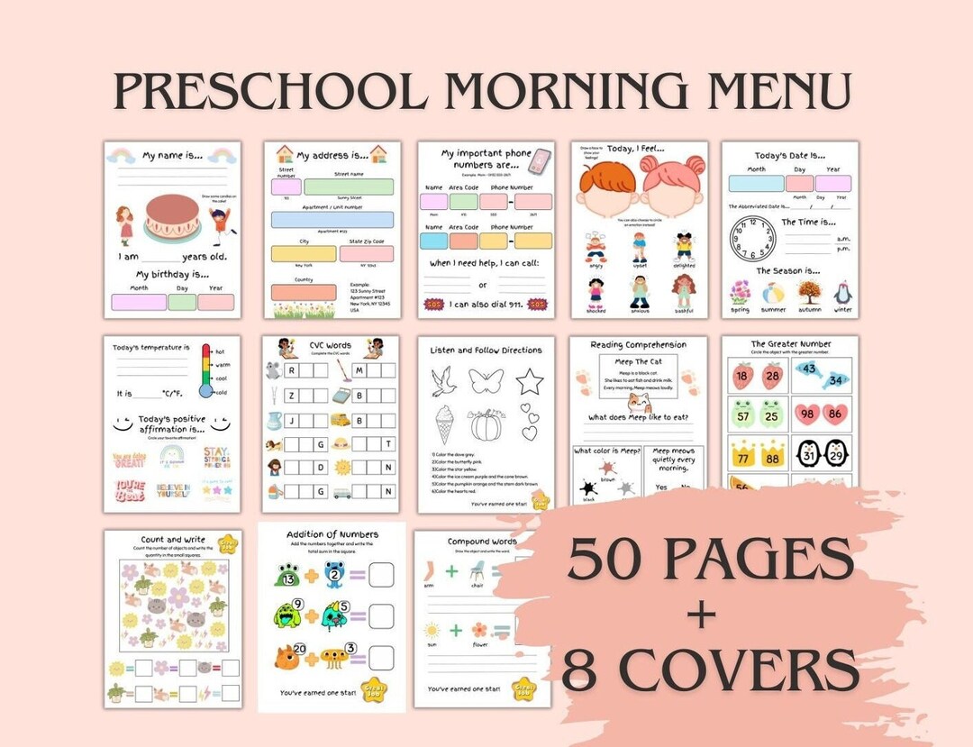 Preschool Morning Menu Printable Homeschool Morning Menu Preschool ...