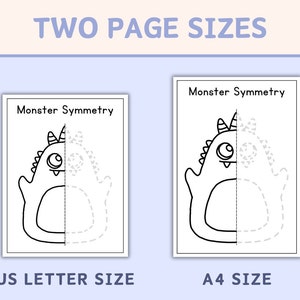 20 Cute Monster Symmetry Sheets | Tracing Worksheets | Early Finishers ...