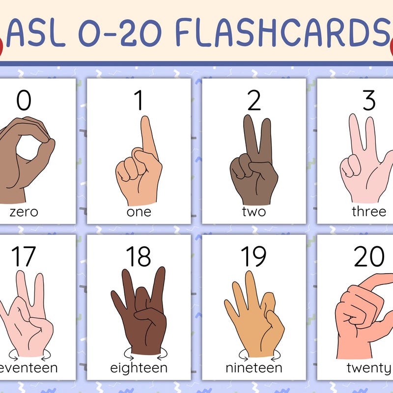 Asl Printables Flashcards - Etsy