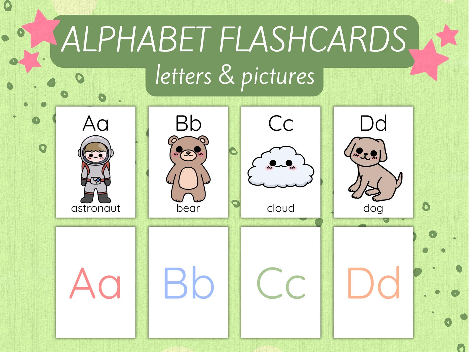 26 Alphabet Flashcards | Educational Cards | Learning Abcs | Preschool ...