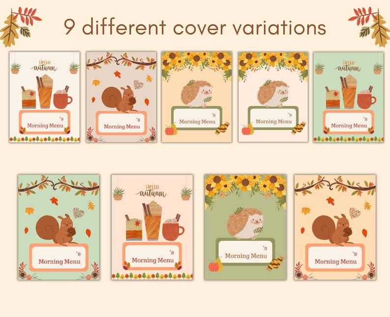 Fall Morning Menu | Thanksgiving Preschool Morning Menu | Homeschool ...