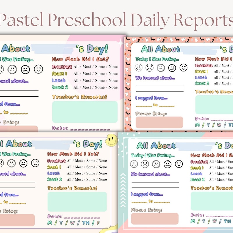 Toddler Daily Report - Etsy