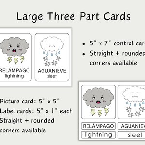 Spanish and English Weather Flash Cards | Bilingual Weather Toddler ...