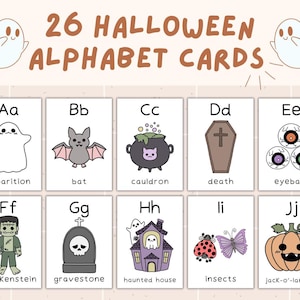 26 Halloween Alphabet Flashcards | Halloween ABC A-Z Flashcards ...