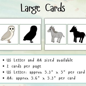 24 Farm Animal Matching Shadow Card Game | Matching Activities ...