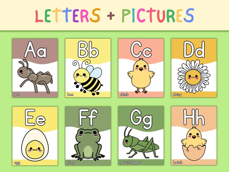 Spring Alphabet Posters | ABC Educational Poster | A-Z Letter ...
