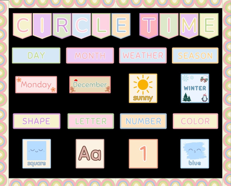 Circle Time Board | Preschool Learning Wall | Homeschool Focus Wall ...