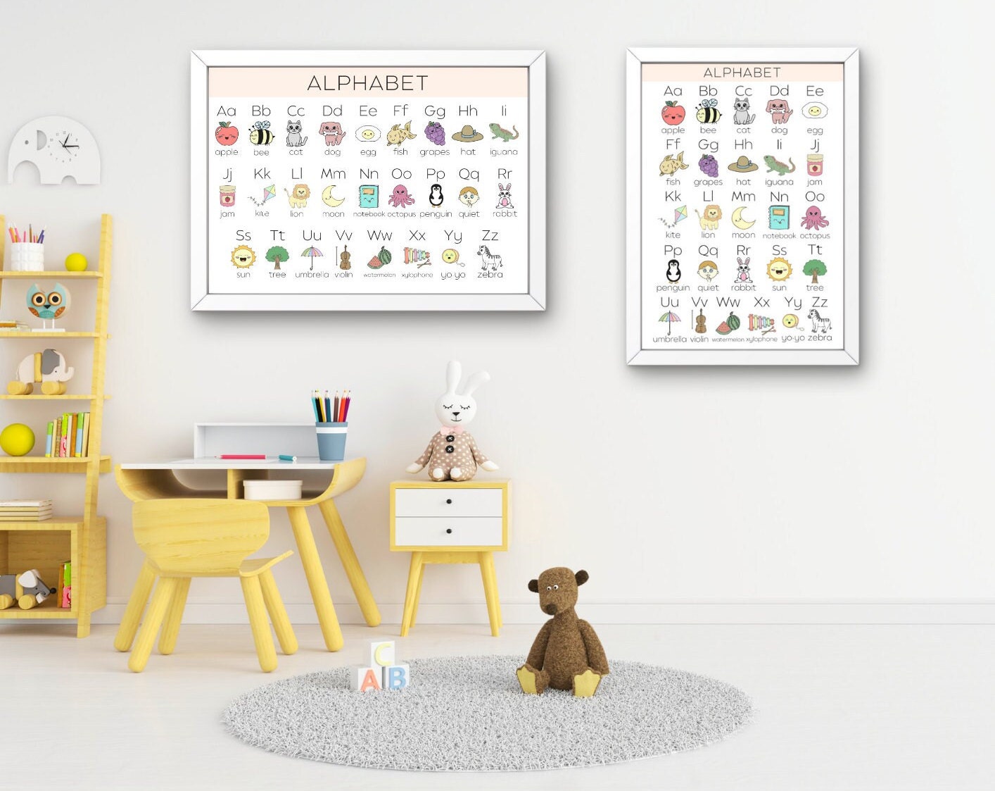 Alphabet Poster Educational Posters ABC Poster Rainbow Alphabet Animal ...