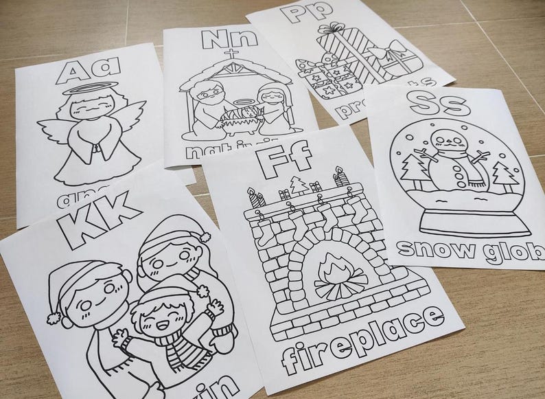 26 Christmas Alphabet Coloring Pages | Preschool Coloring Sheets | Xmas ...