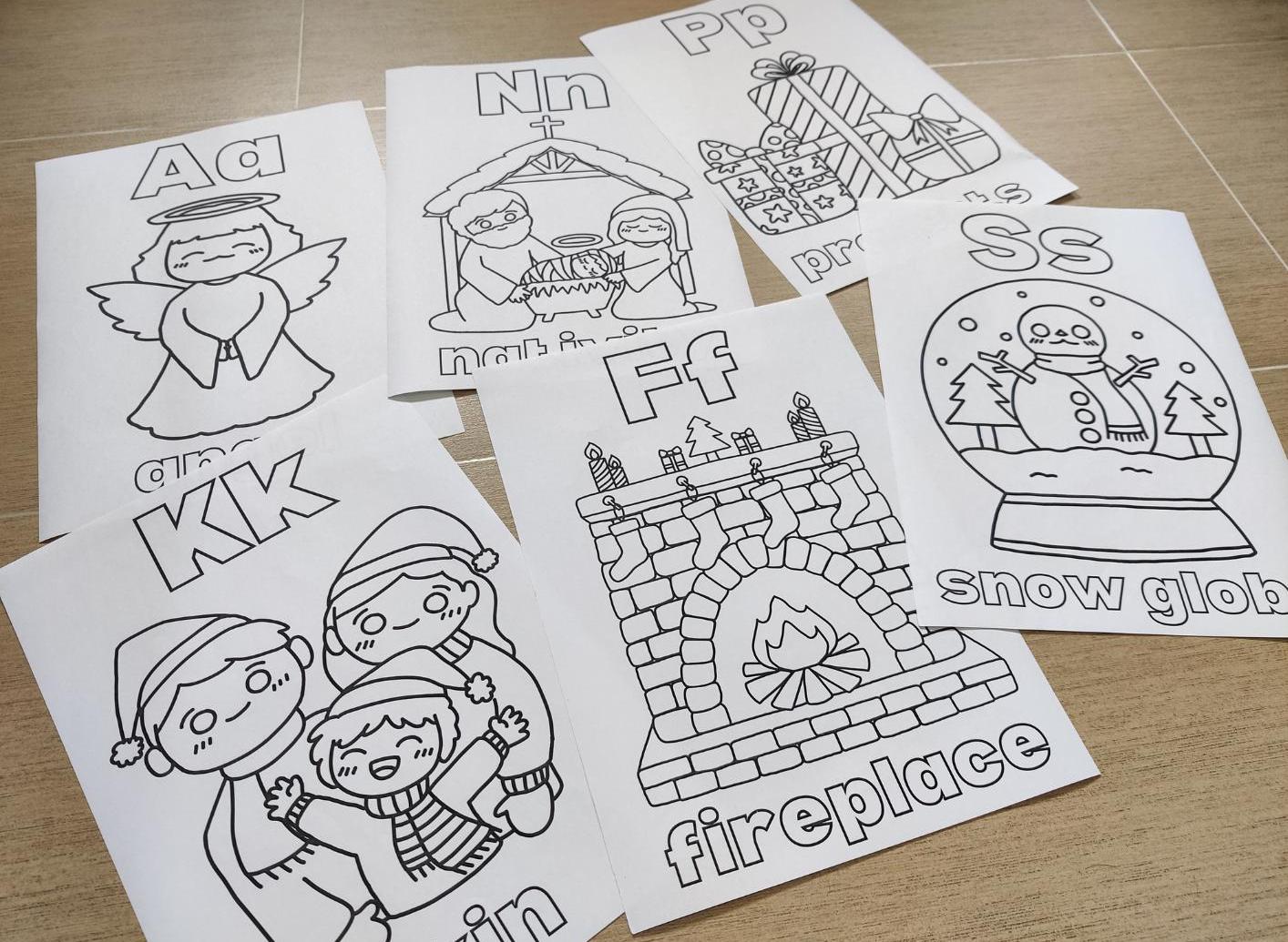 26 Christmas Alphabet Coloring Pages | Preschool Coloring Sheets | Xmas ...