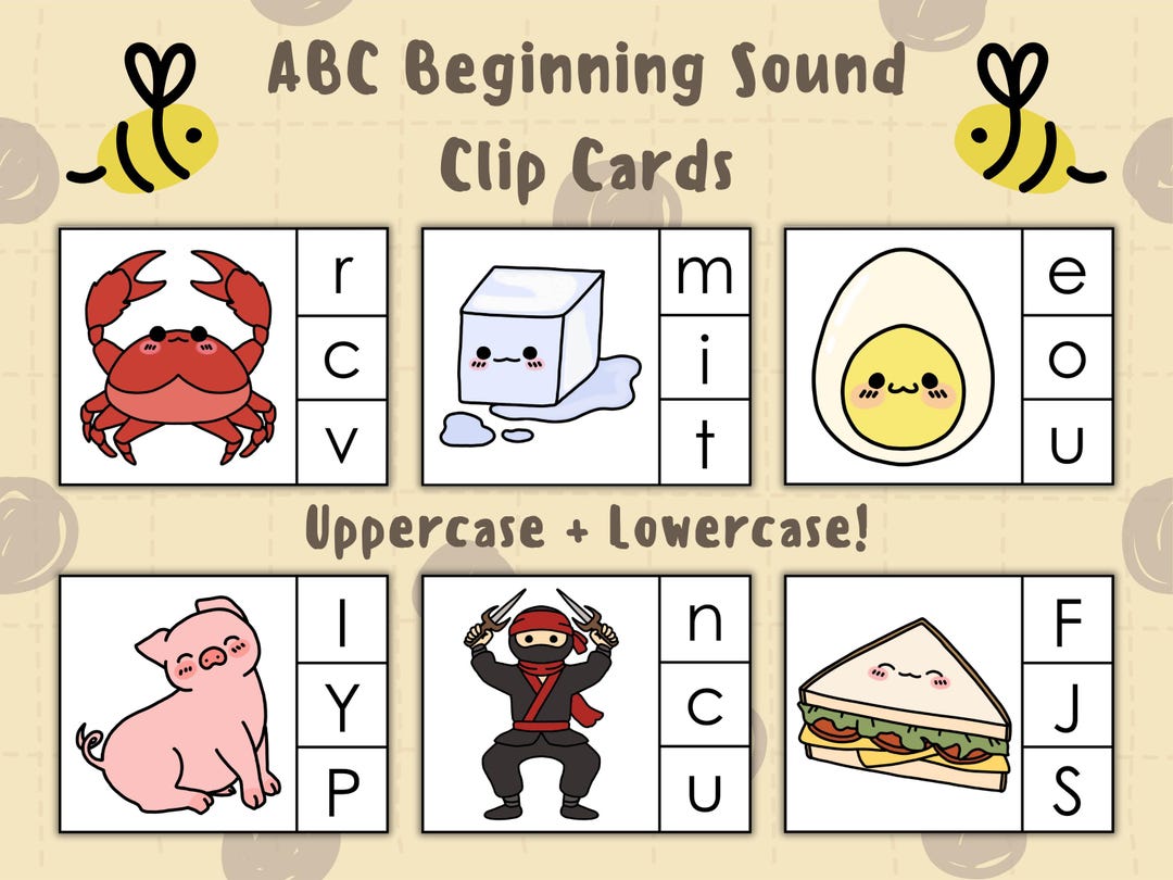 A-Z Beginning Sounds Clip Cards | Alphabet Phonics Clip Cards ...