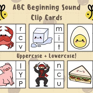 A-Z Beginning Sounds Clip Cards | Alphabet Phonics Clip Cards ...