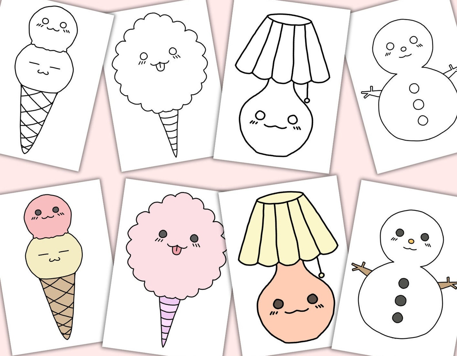 50 Cute Coloring Pages | Easy Kawaii Coloring Pages for Kids | Toddler ...