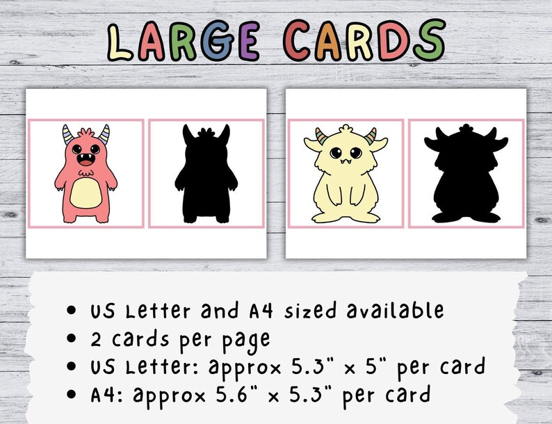 20 Cute Monsters Shadow Matching Game | Monster Puzzles | Matching ...