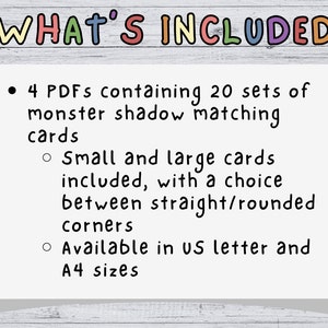 20 Cute Monsters Shadow Matching Game | Monster Puzzles | Matching ...