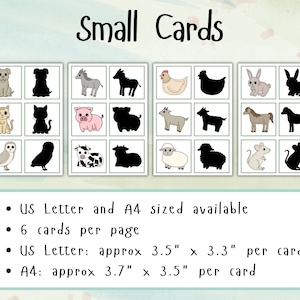 24 Farm Animal Matching Shadow Card Game | Matching Activities ...