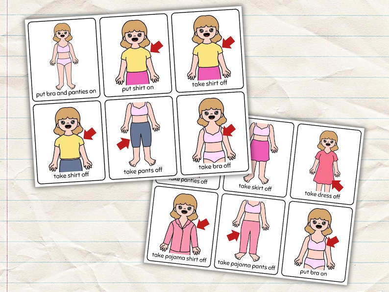 Editable Text Shower Sequence Cards for Girls | Boardmaker | Visual ...