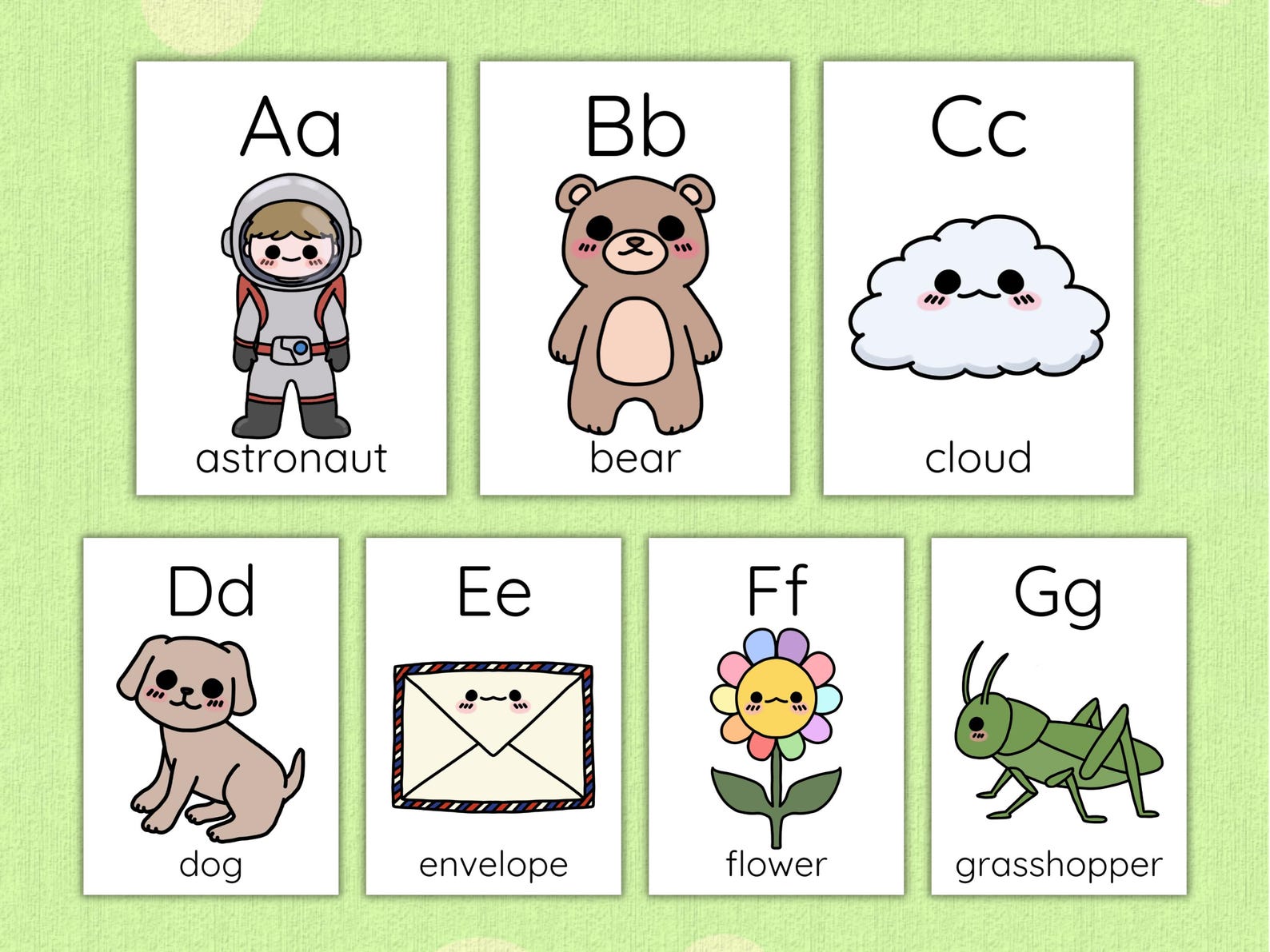 26 Alphabet Flashcards | Educational Cards | Learning Abcs | Preschool ...