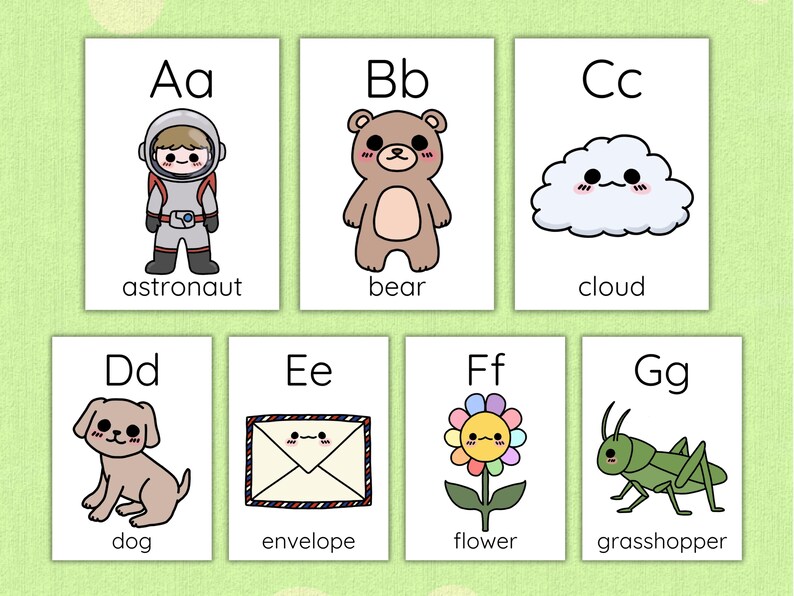26 Alphabet Flashcards | Educational Cards | Learning Abcs | Preschool ...
