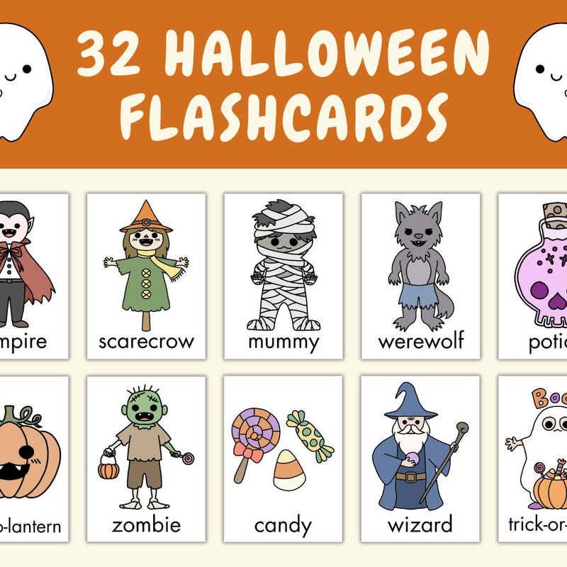 Halloween Flashcards Wordwall - Etsy New Zealand