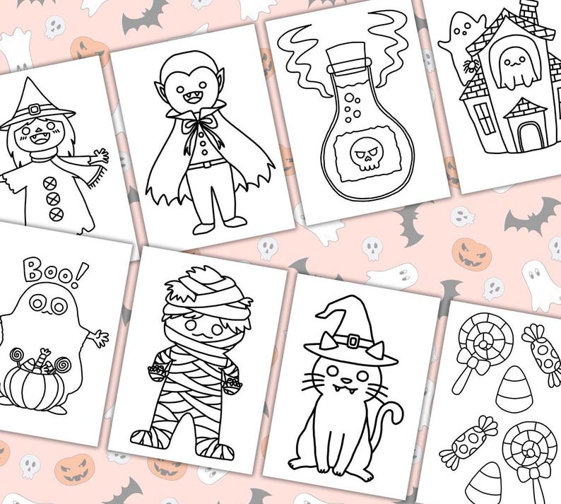 32 Cute Halloween Coloring Pages | Kids Coloring Book | Preschool ...