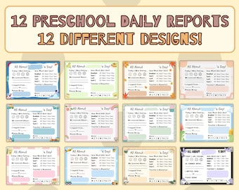 Pastel Preschool Daily Report Homeschool Report Card Toddler Daily Log ...