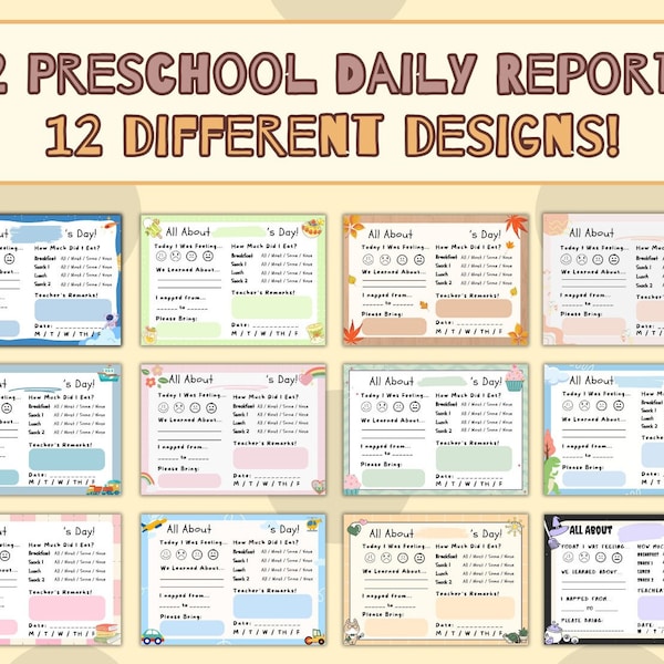 Preschool Daily Sheets - Etsy