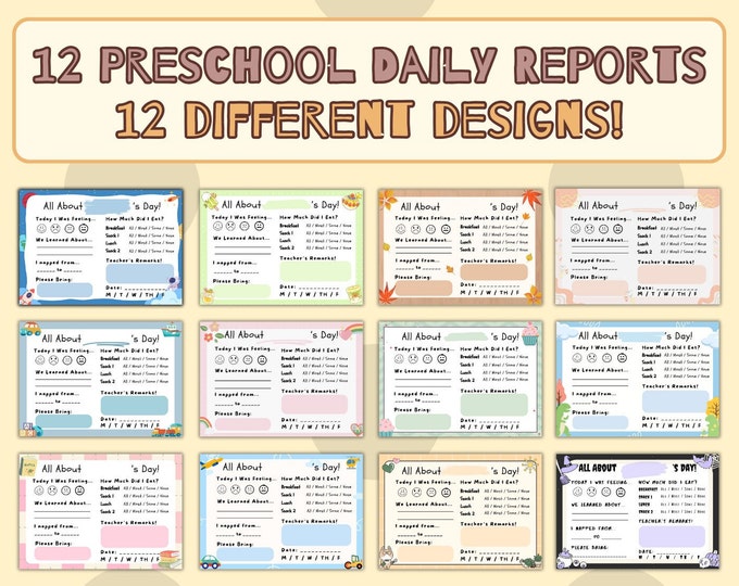 Printable Preschool Daily Report Card | Preschool Report Card | Toddler ...