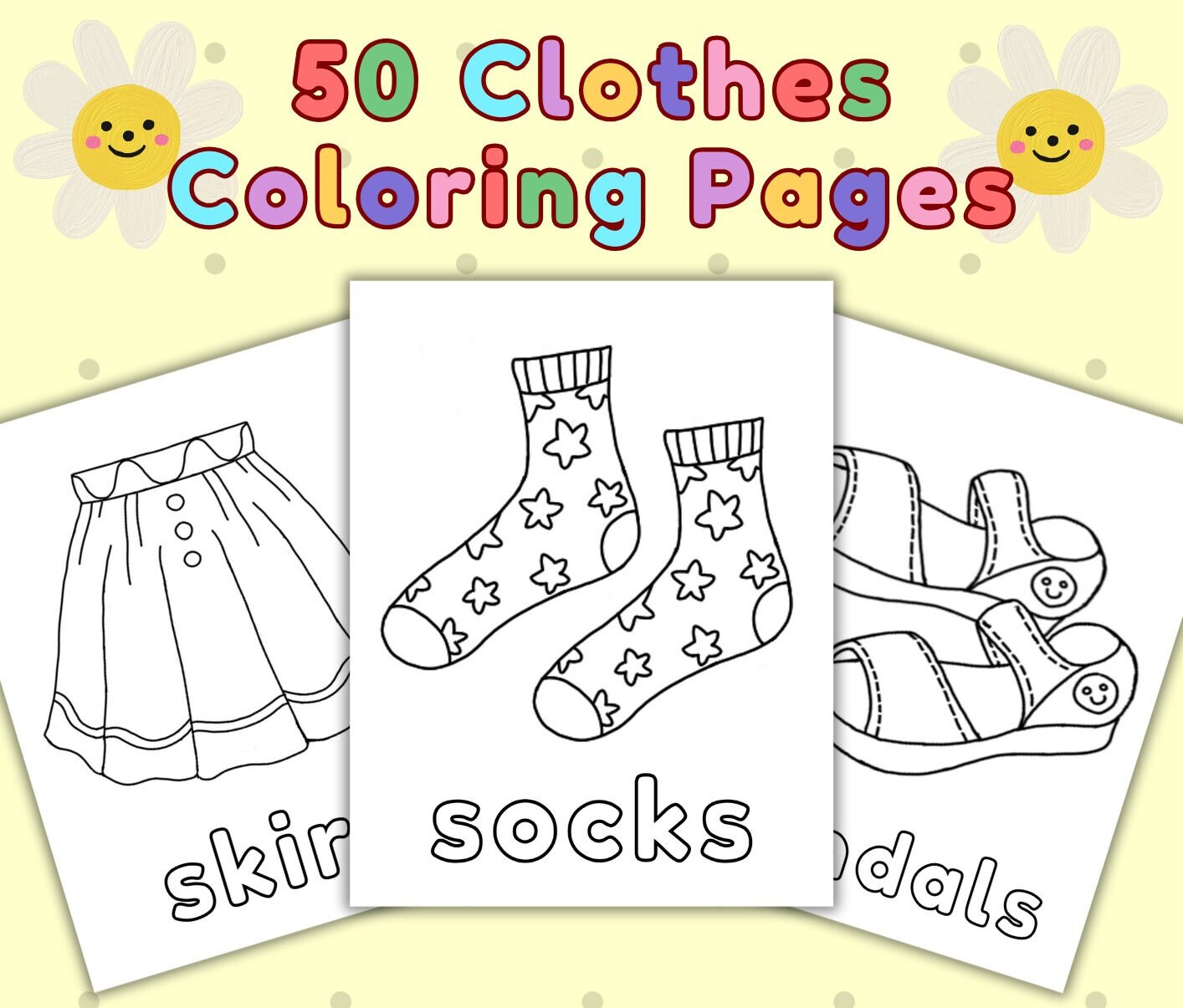 50 Clothes and Accessories Coloring Pages | Preschool Coloring Pages ...