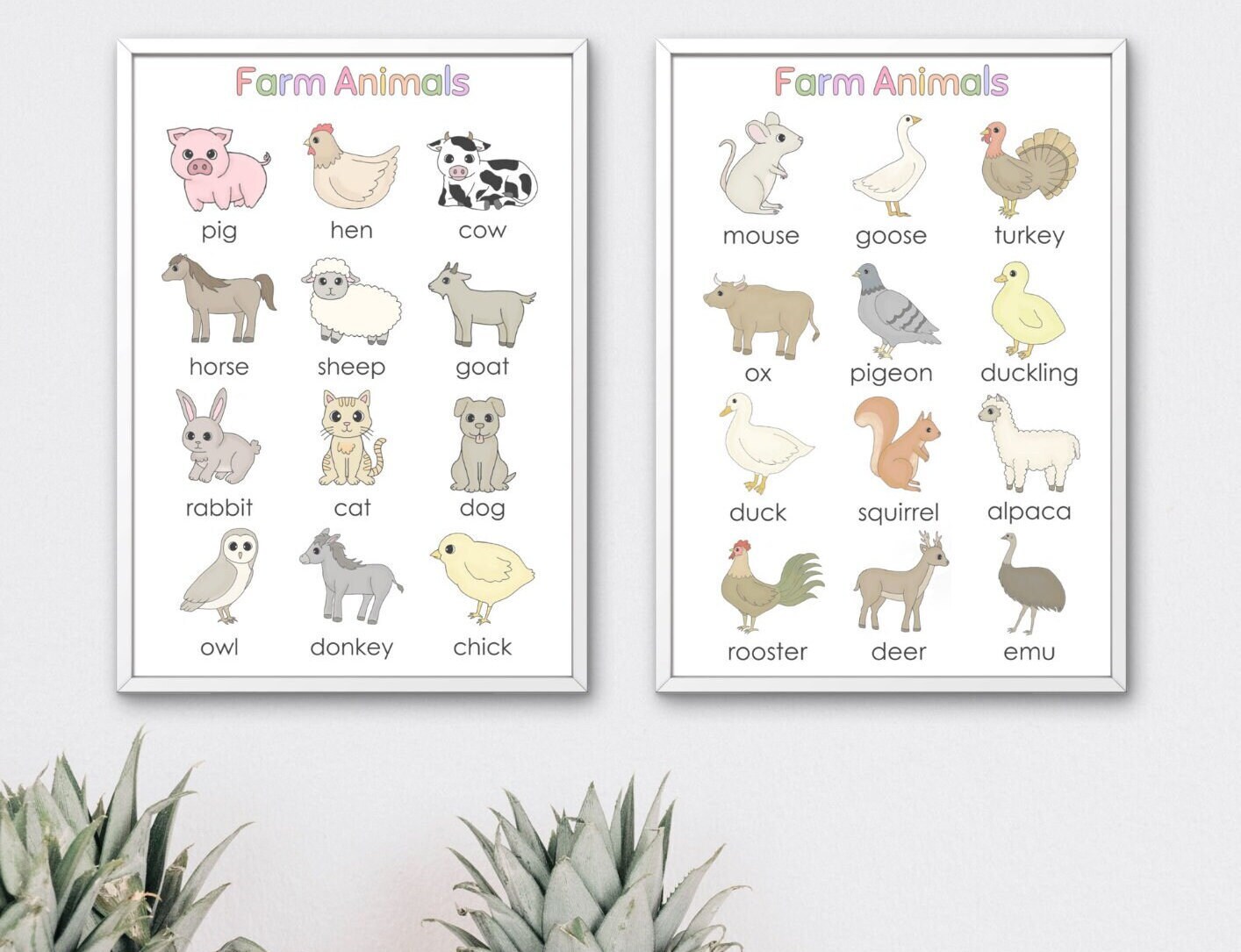 24 Farm Animals Poster | Educational Posters | Montessori Printables ...