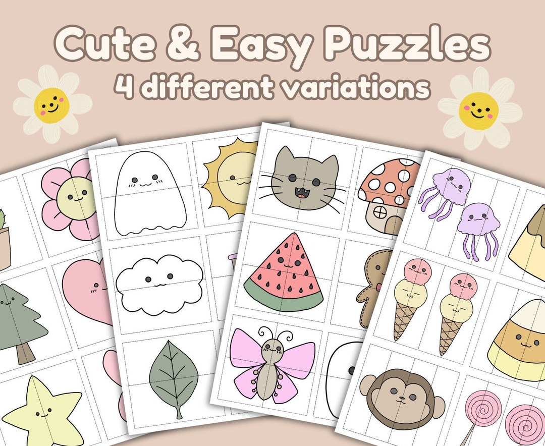50 Cute Easy Puzzles | Toddler Puzzles | Food Objects Animals Matching ...