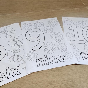1-10 Simple Numbers Coloring Pages | Preschool Coloring Sheets ...