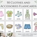 50 Clothes and Accessories Flashcards Montessori Toddler Flash Cards ...